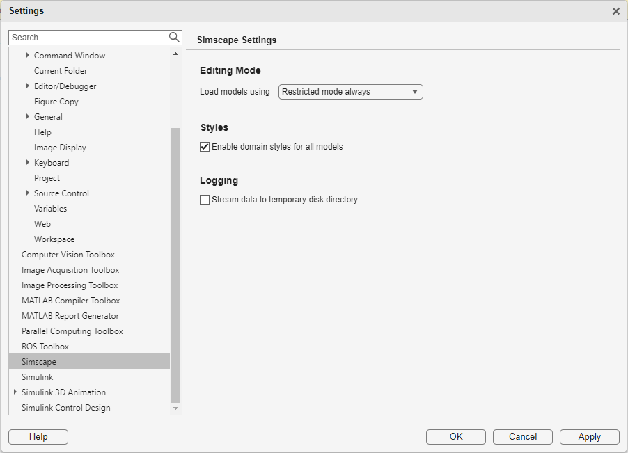 Set The Model Loading Preference MATLAB Simulink MathWorks